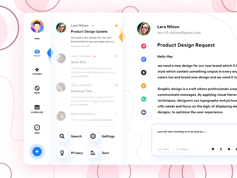 E-mail Client App Design Concept UI Kit [PSD] by Max Patchs ~ EpicPxls