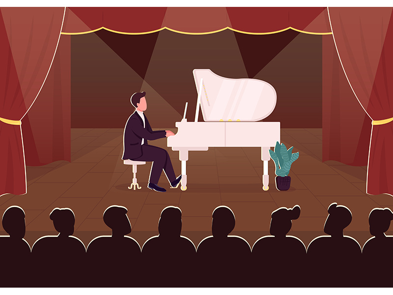 Live piano concert flat color vector illustration by The ~ EpicPxls Live piano concert flat color vector illustration by The ~ EpicPxls