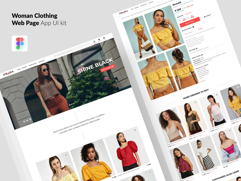 Woman Clothing Web Page by Manish Prajapati illustrator ~ EpicPxls