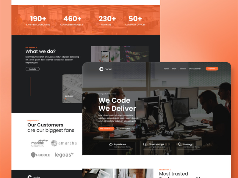 Agency coding Landing page - UI Design by Praew ~ EpicPxls