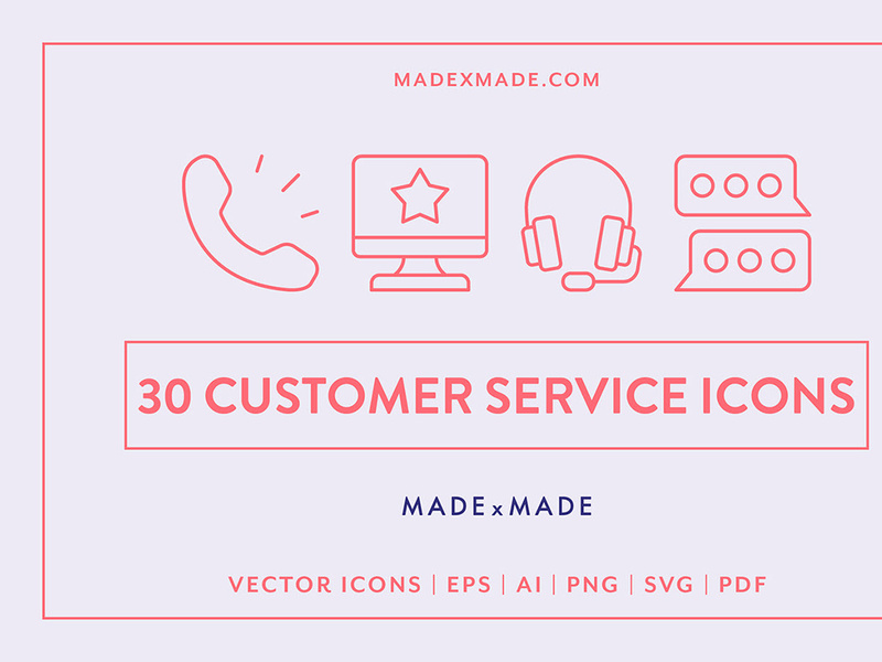 30 Customer Service Icons by Made X Made ~ EpicPxls