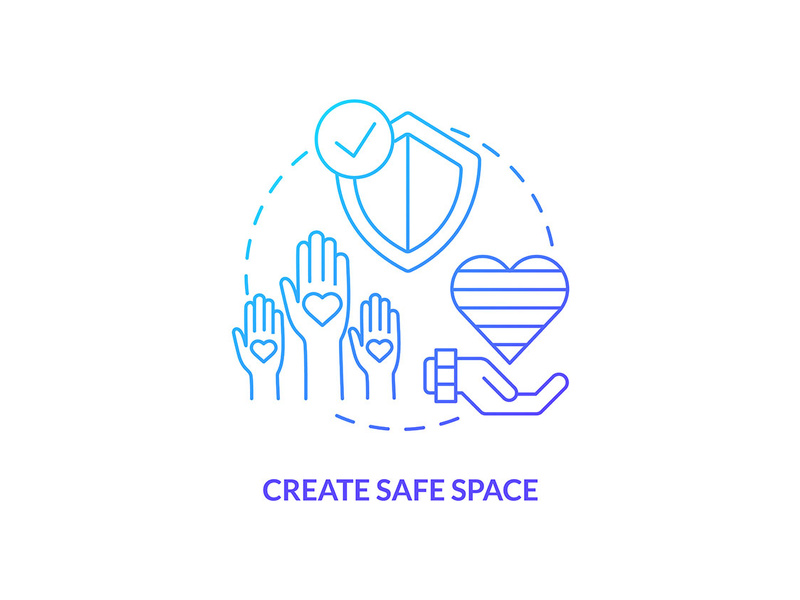Create safe space blue gradient concept icon by bsd studio ~ EpicPxls