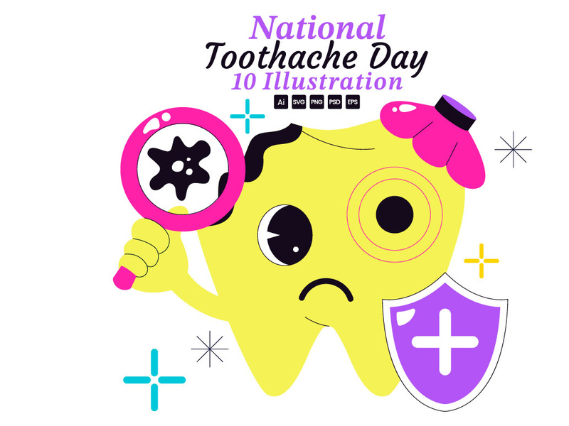 10 National Toothache Day Illustration by denayuneep ~ EpicPxls