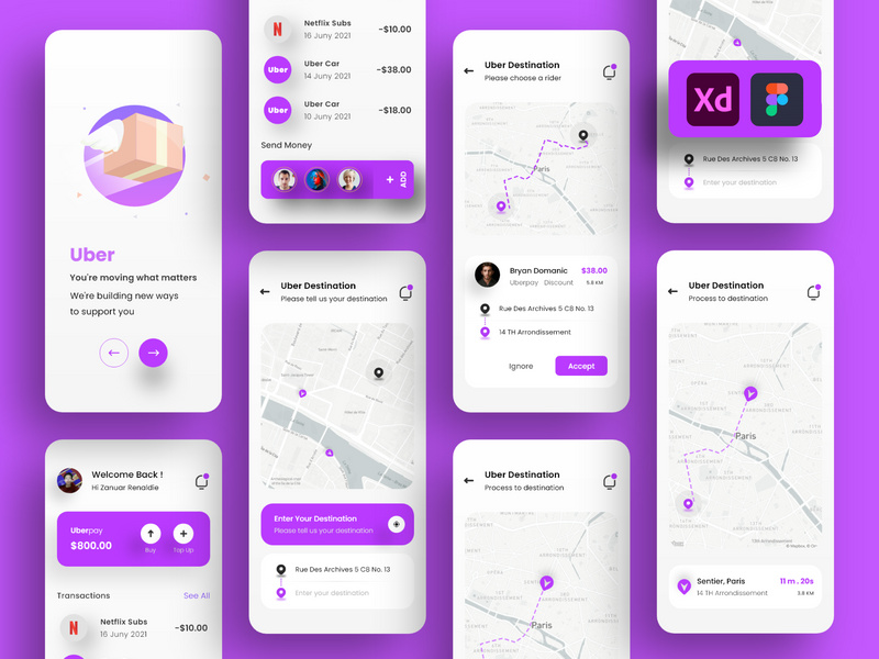 Uber App Design by Infinity_Labs ~ EpicPxls