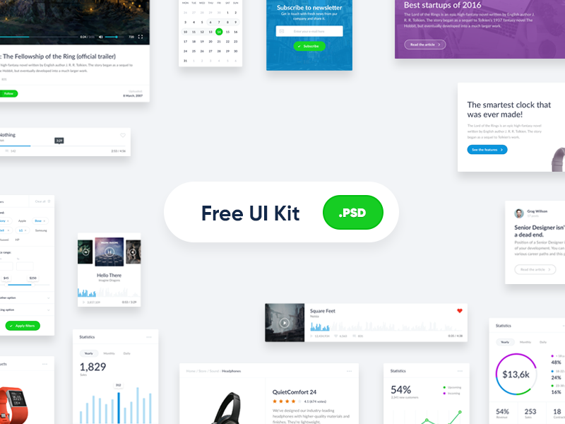 Free UI Kit [PSD] by Artiom Piatrykin ~ EpicPxls