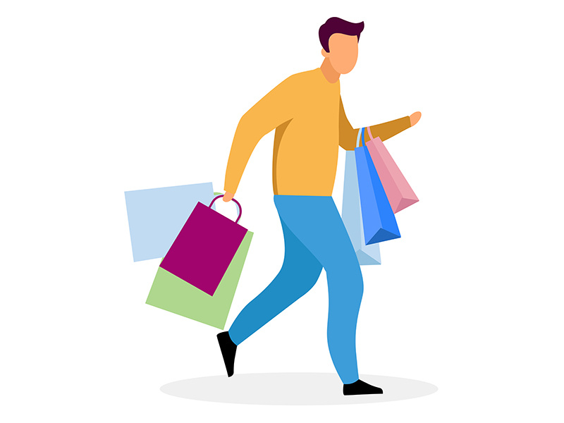 Shopping rush flat vector illustration by The Img ~ EpicPxls