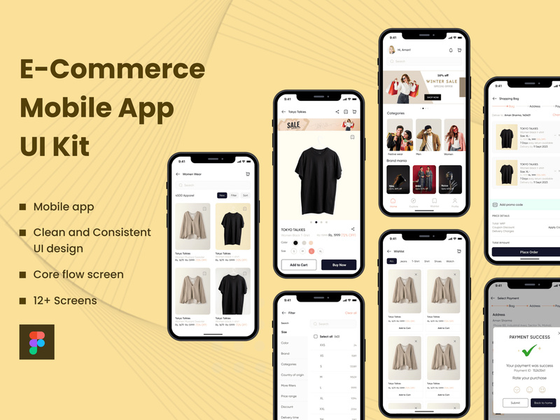 Clothes Shopping App Concept UI kit by Sketchwire ~ EpicPxls
