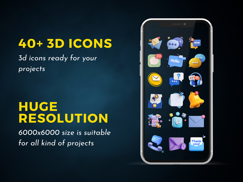 3D Icon for Messaging by Vision Design Studio ~ EpicPxls