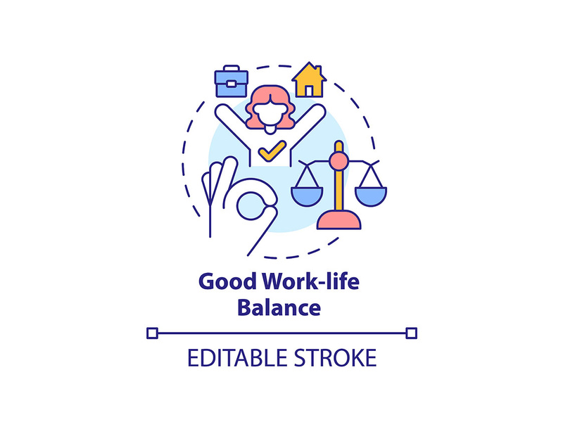 Good work-life balance concept icon by IMG visuals icons ~ EpicPxls