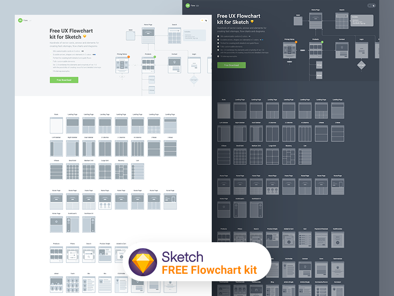 FREE Flowchart kit 2.0 for Sketch by Greg Dlubacz ~ EpicPxls