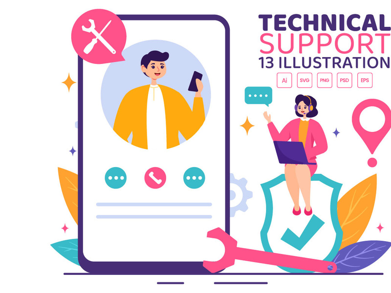 13 Technical Support System Illustration by denayuneep ~ EpicPxls