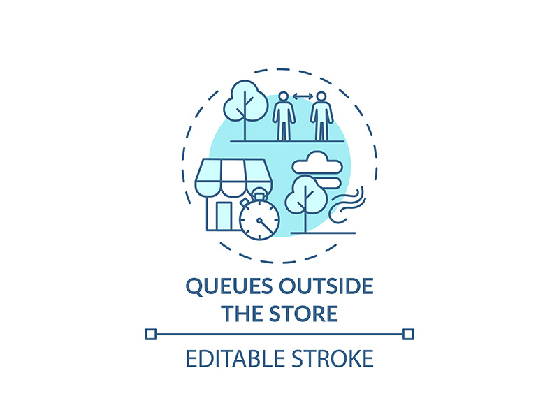 Queues outside store concept icon by bsd studio ~ EpicPxls