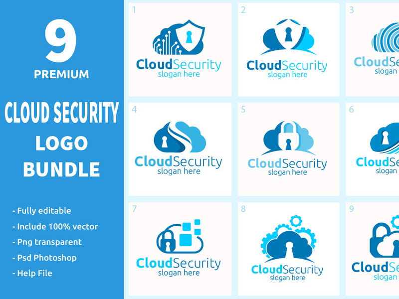9 Cloud Security Logo Bundle by denayuneep ~ EpicPxls