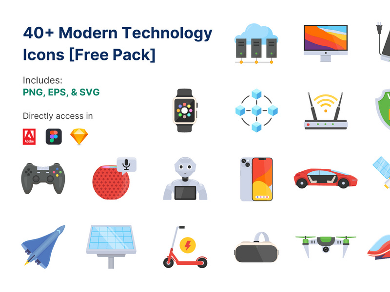 40+ Modern Technology Icons [Free Download] by Jessie ~ EpicPxls