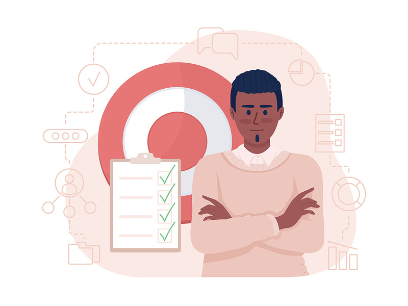 Setting goals and planning 2D vector isolated illustration ~ EpicPxls