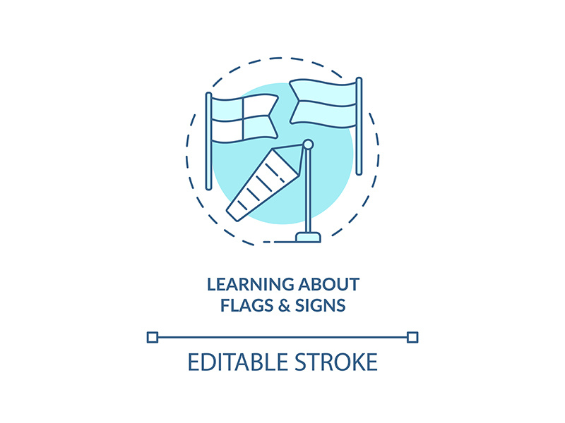 Learning about flags and signs concept icon by bsd studio ~ EpicPxls