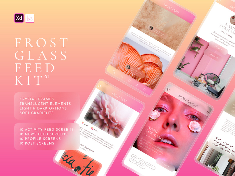 LIQUID GLASS FEED kit 01 by Lebureaux Studio ~ EpicPxls