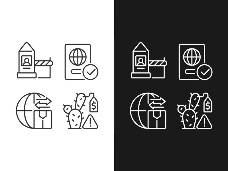 Borders control measures linear icons set by bsd studio ~ EpicPxls