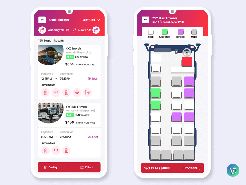 Qibus Bus Booking Android App Ui Template Bus Booking Projects