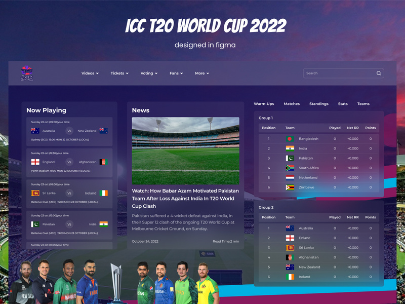 icc t20 world cup landing page design by Shah Rukh Khan ~ EpicPxls