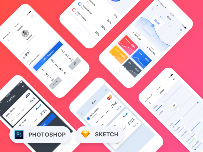 Pocket UI Kit Fintech App by EpicCoders ~ EpicPxls
