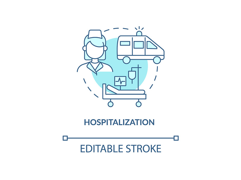 Hospitalization blue concept icon by bsd studio ~ EpicPxls