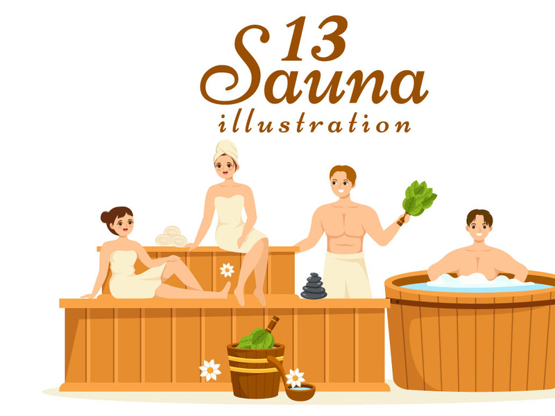 13 Sauna and Steam Room Illustration by denayuneep ~ EpicPxls