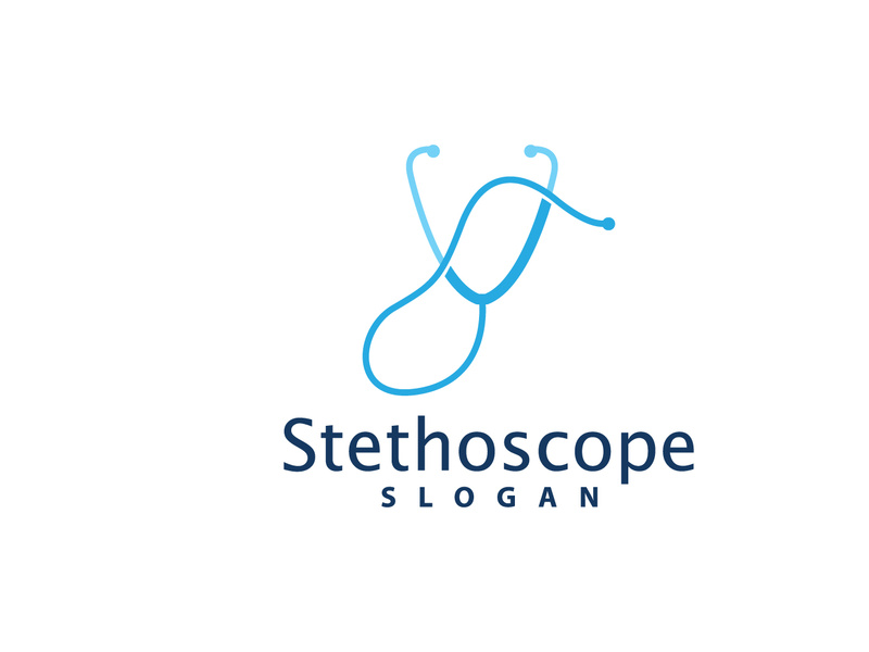 Stethoscope Logo, Simple Line Model Health Care Logo Design ~ EpicPxls