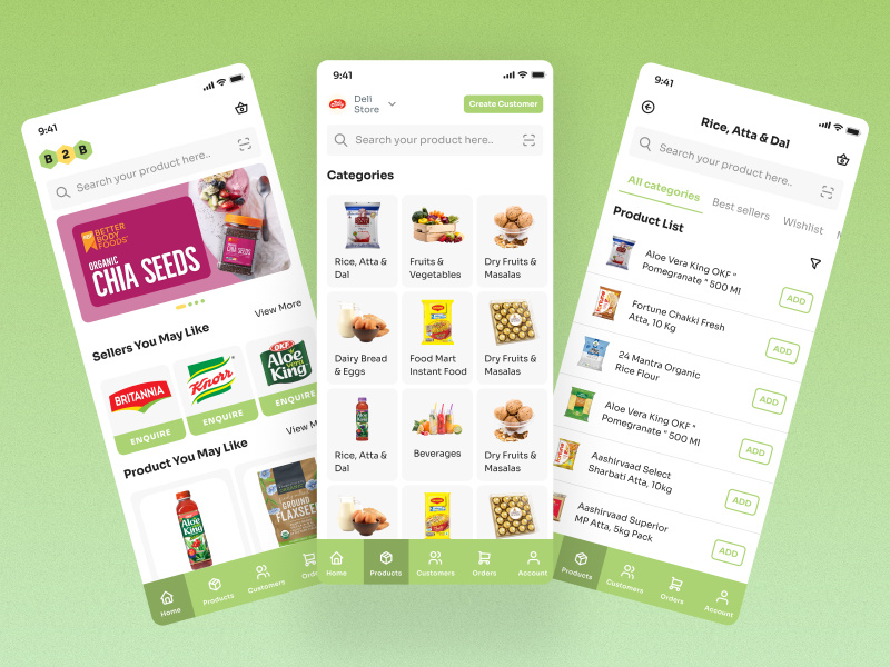 B2B ecommerce Mobile app screen UI Design. by Designer ~ EpicPxls