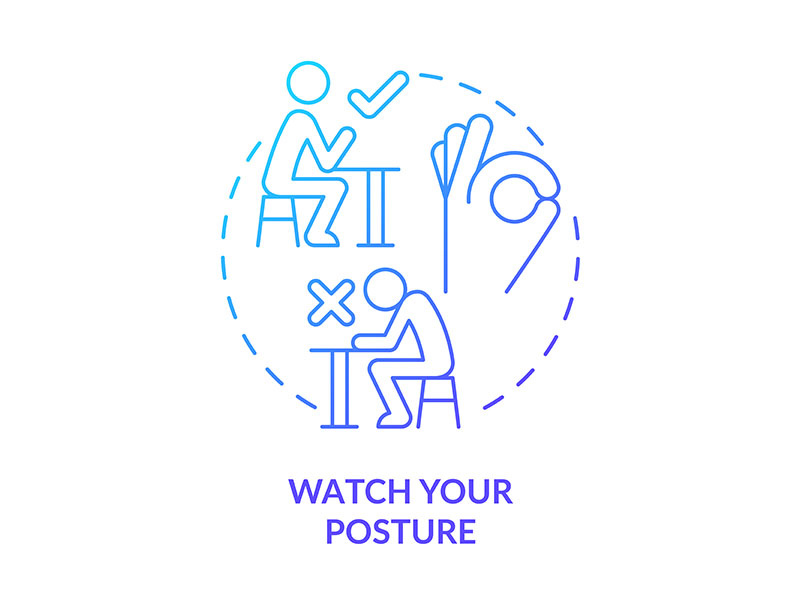 Watch your posture blue gradient concept icon by IMG ~ EpicPxls
