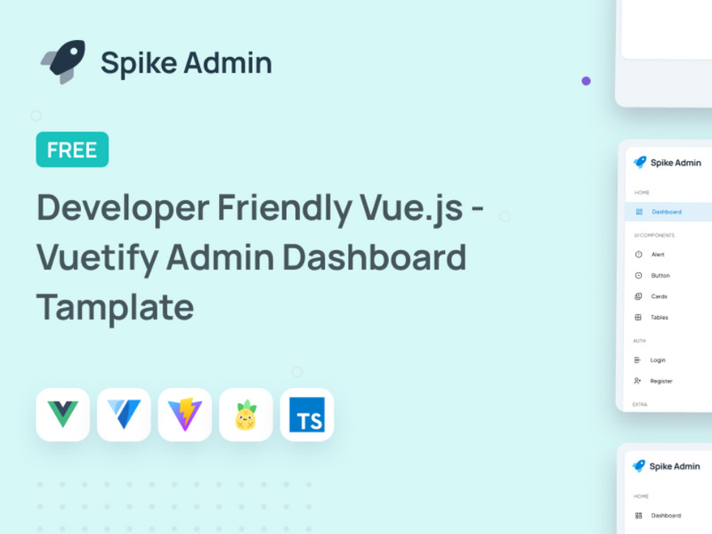 Spike VueJS Free Admin Dashboard Template by Wrappixel ~ EpicPxls