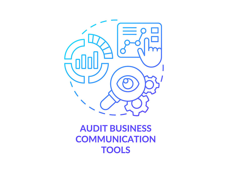 Audit business communication tools blue gradient concept ~ EpicPxls