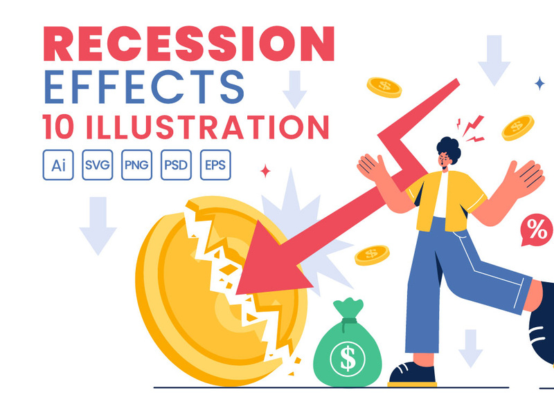 10 Recession Effects Illustration by denayuneep ~ EpicPxls