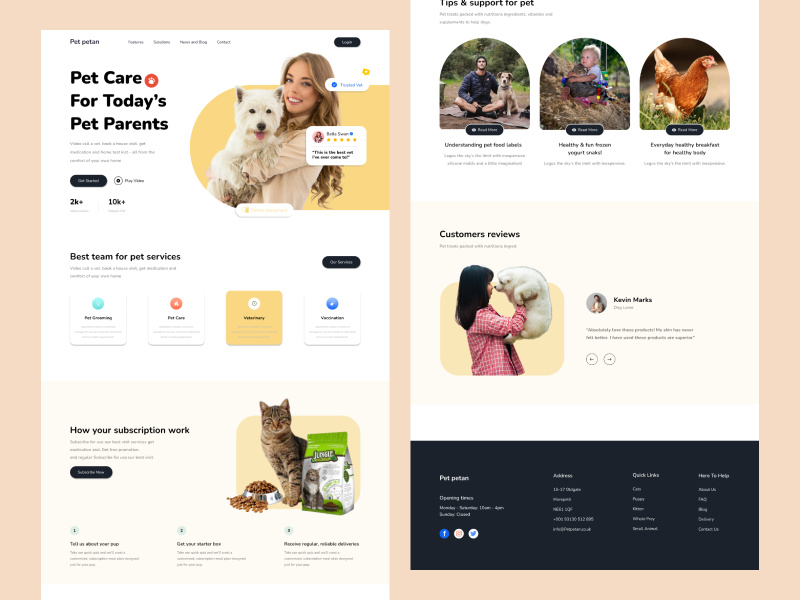 Pet Care Website Landing Page by Shamsunnahar Lima ~ EpicPxls