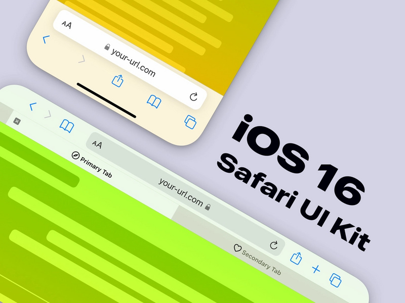 iOS 16 Safari UI Kit for Sketch by Alexander Käßner ~ EpicPxls