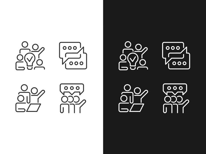 Group tasks pixel perfect linear icons set by bsd studio ~ EpicPxls