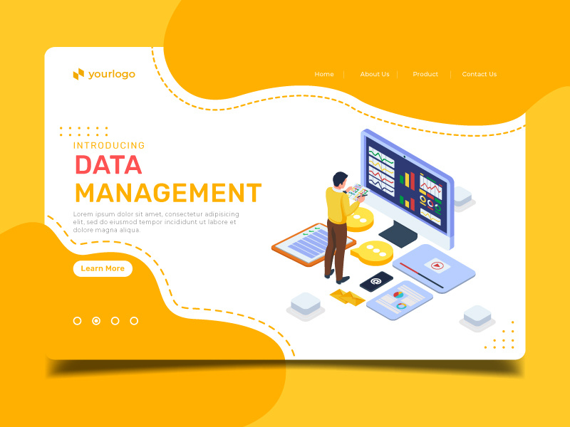 Data Management - Landing page illustration template by ~ EpicPxls