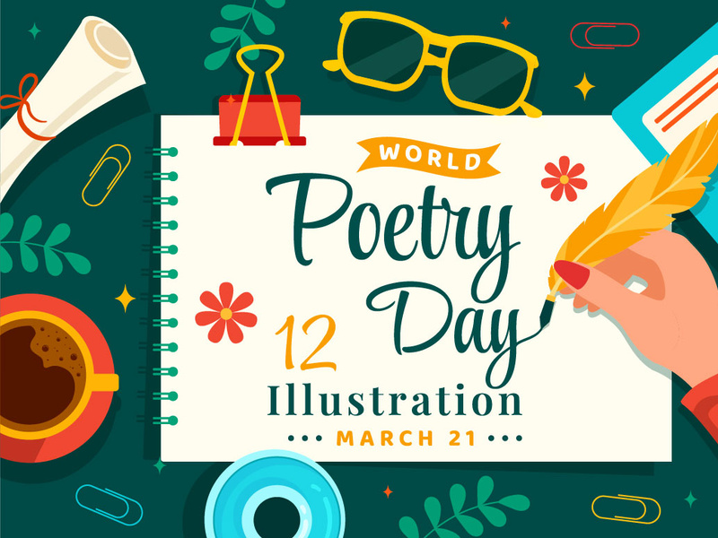 12 World Poetry Day Illustration by denayuneep ~ EpicPxls