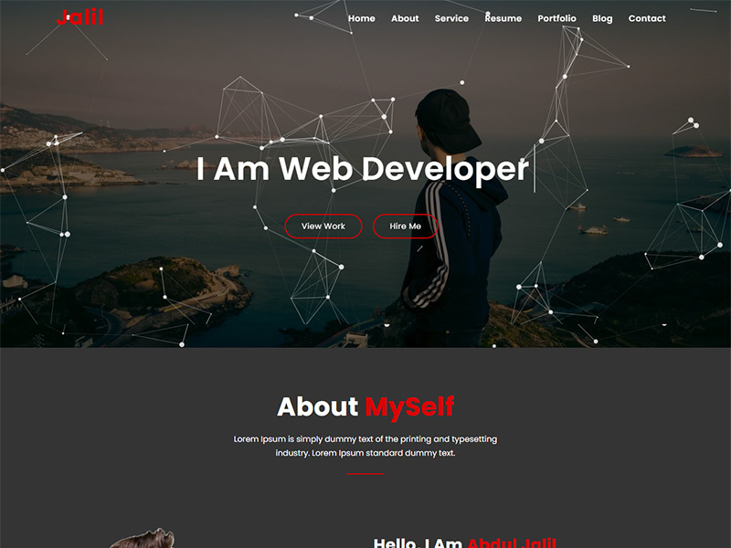 Jalil Personal Portfolio HTML5 Landing Page Template by Md ~ EpicPxls