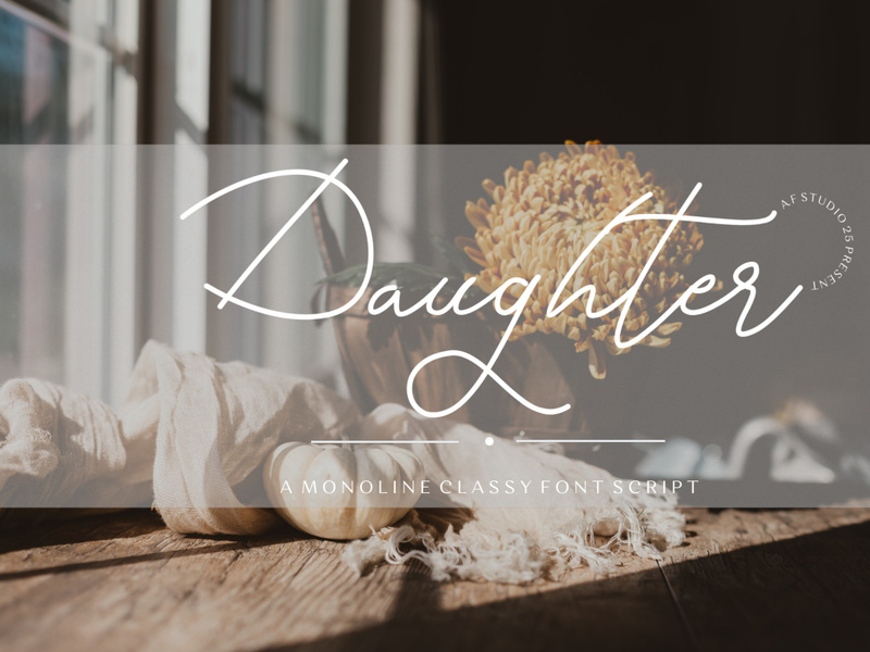 Daughter - A Monoline Classy Font Script by M Muad Al Fajri ~ EpicPxls