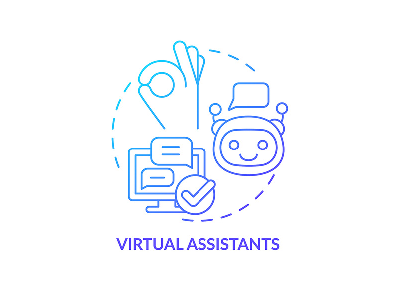 Virtual assistants blue gradient concept icon by bsd studio ~ EpicPxls