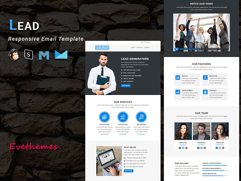 LEAD - Responsive Email Template by Evethemes ~ EpicPxls