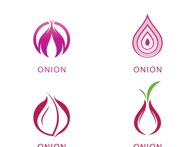 Onion logo vector , red onion icon . illustration Simple ~ EpicPxls