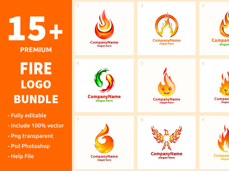 15+ Fire Logo Bundle by denayuneep ~ EpicPxls
