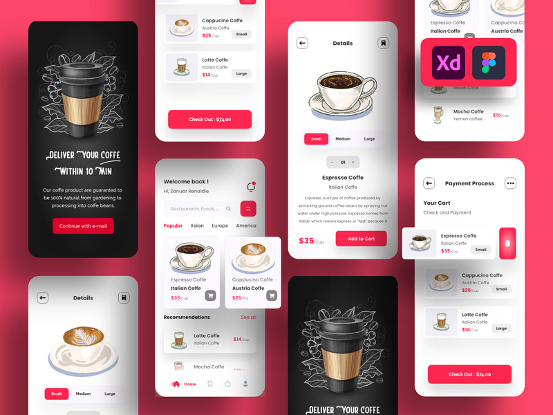 Coffee Store App UI Kits by Infinity_Labs ~ EpicPxls
