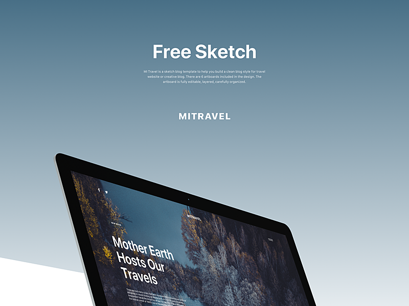 Mi Travel – Free Website Sketch Template by Tran Mau Tri ~ EpicPxls