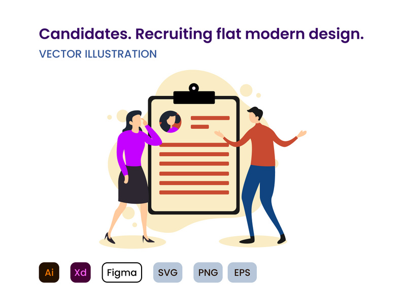Recruiting. Candidates flat modern design. by TuyenHT ~ EpicPxls