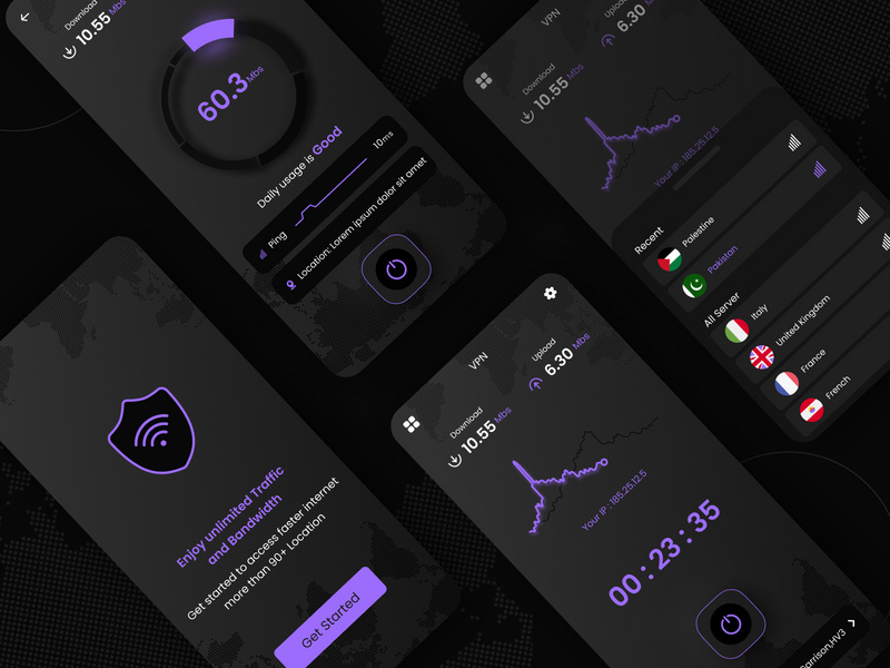 VPN App UI/UX Design by Attiqanaz603 ~ EpicPxls