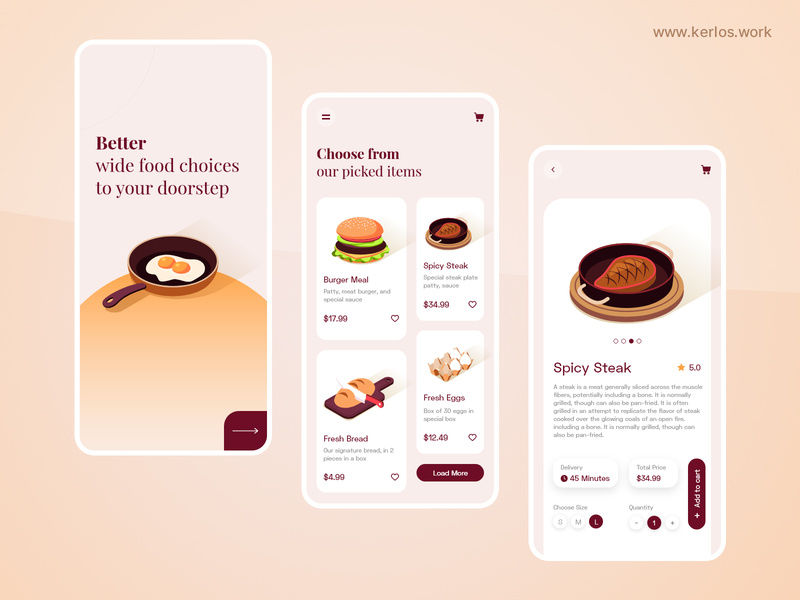 Food UX/ UI App Template by Kerlos Eskander ~ EpicPxls