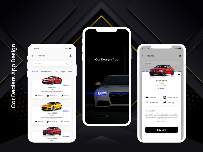 Car Dealer App Design by SHAH RUKH KHAN ~ EpicPxls